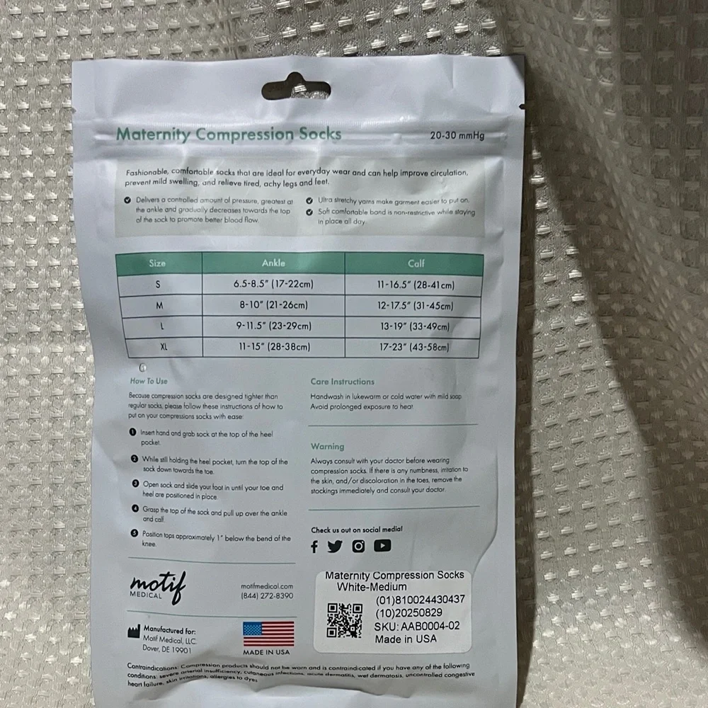 Motif Medical | Other | Motif Medical Maternity Compression Socks White ...
